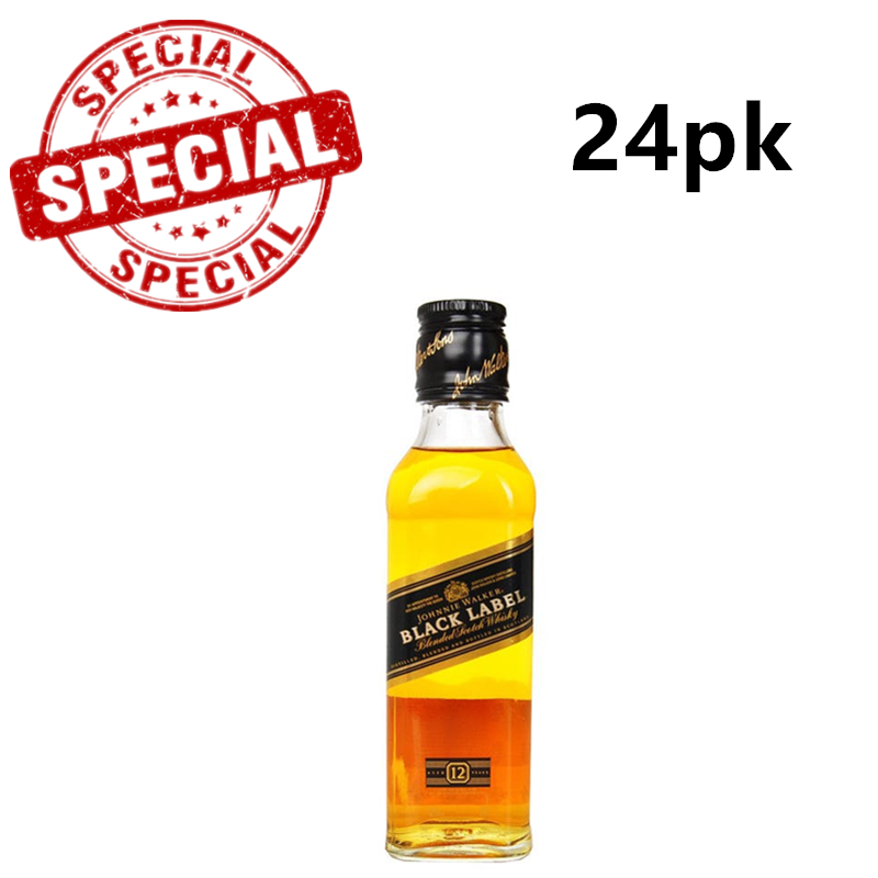 Johnnie Walker Black 200ml 24PK -- Full Case Deal