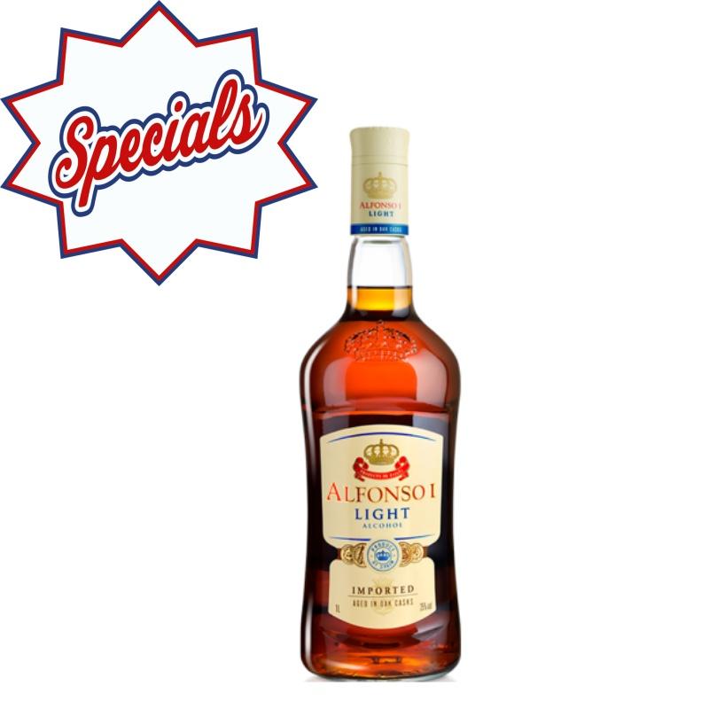 Alfonso Light Brandy 25% 1L 12pk - Full Case Deal